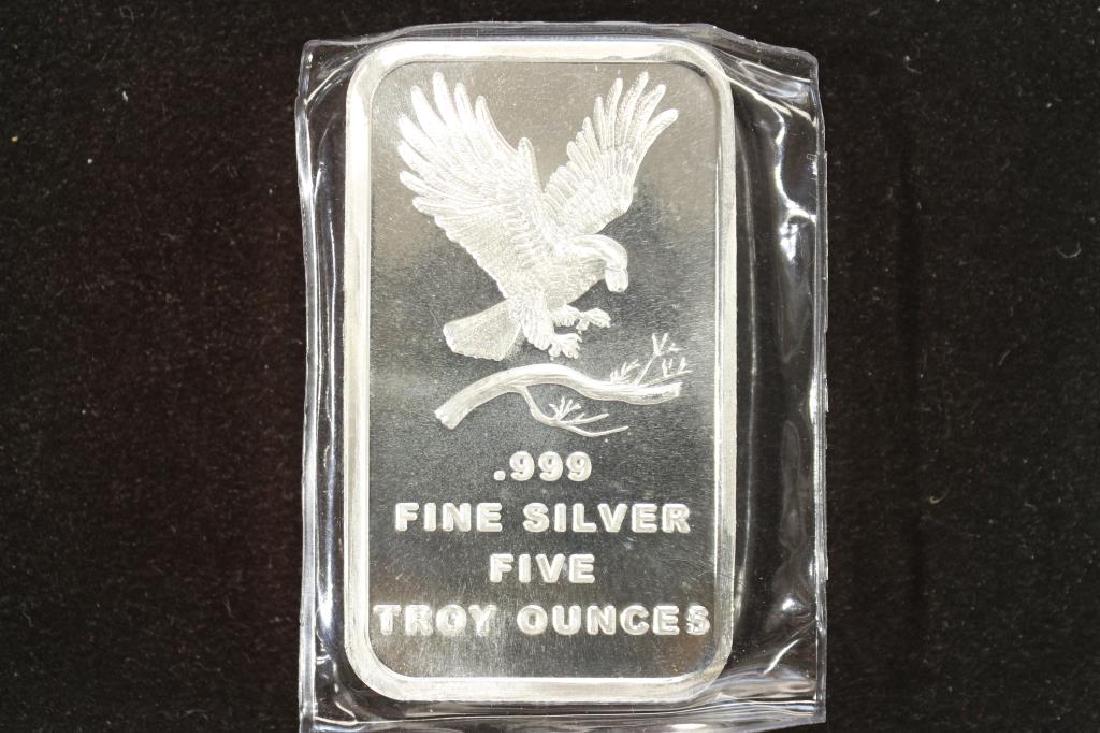 5 Troy Oz. .999 Fine Silver Proof Bar Silvertowne