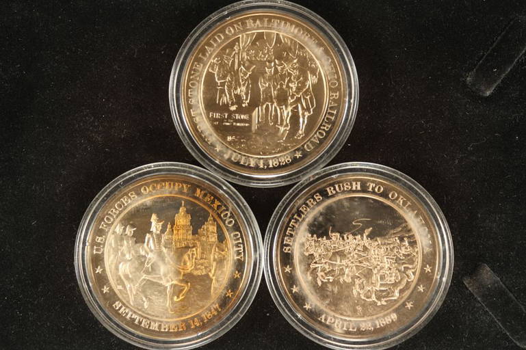 3 1 3/4'' Bronze Medals 1828 1st Stone Laid On