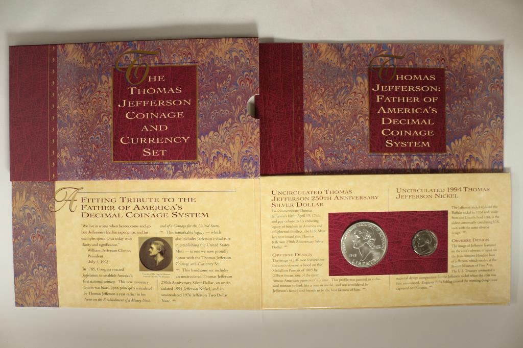1993 Thomas Jefferson Coinage & Currency Set