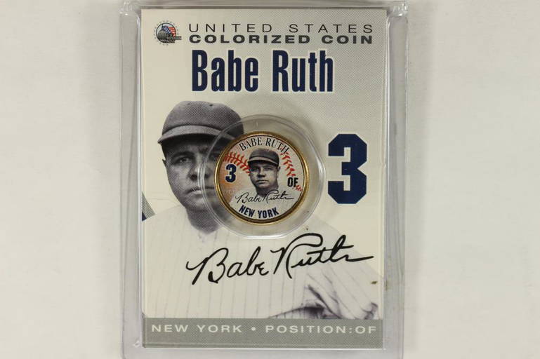 Babe Ruth Colorized Quarter