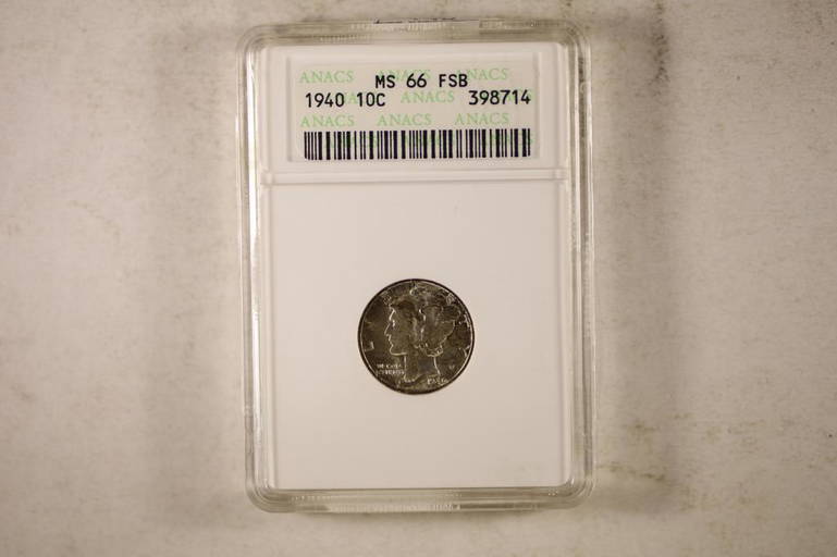 1940 Mercury Dime Anacs Ms66fsb