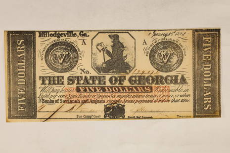 1862 State Of Louisiana $5 Obsolete Bank Note