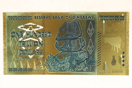 2008 100 Trillion Reserve Bank Of Zimbabwe Hyperinflation Note Grades Cu