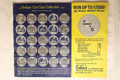 18 Different Sunoco Antique Car Series Tokens In