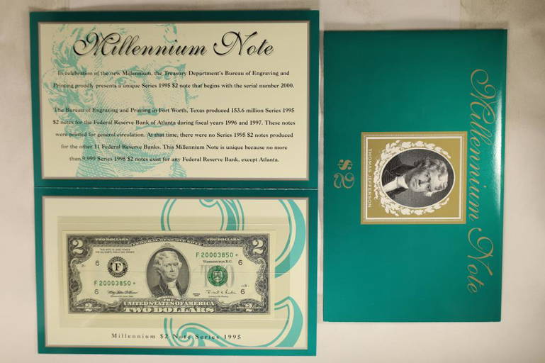 MILLENNIUM NOTE CONTAINS A 1995 $2 FRN STAR NOTE (#0219) on Sep 26 ...
