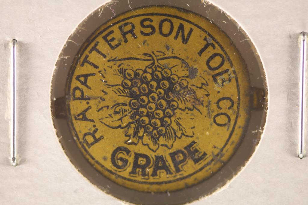 Vintage Metal Tobacco Tag, Colorized "grape" R.a..
