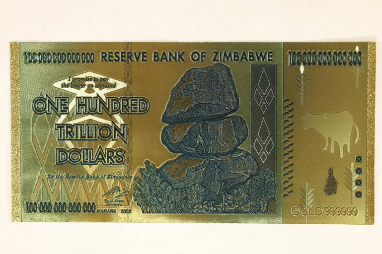 2008 BANK OF ZIMBABWE 100 TRILLION DOLLAR GOLD (#0146) on Dec 05, 2022 ...