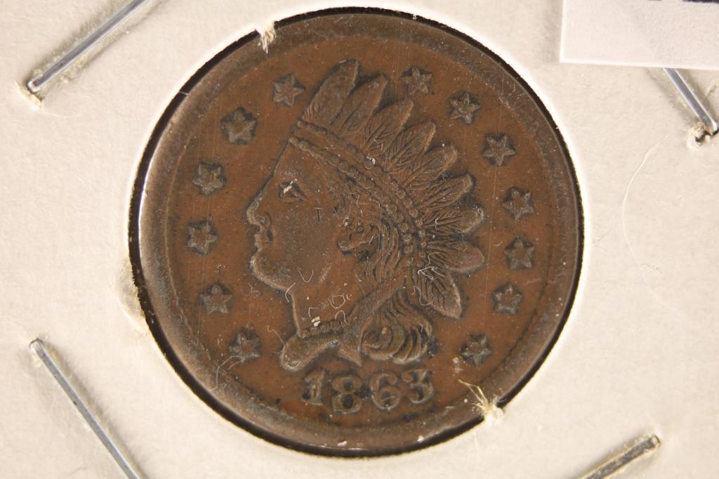 1863 Civil War Token "not One Cent" Washington