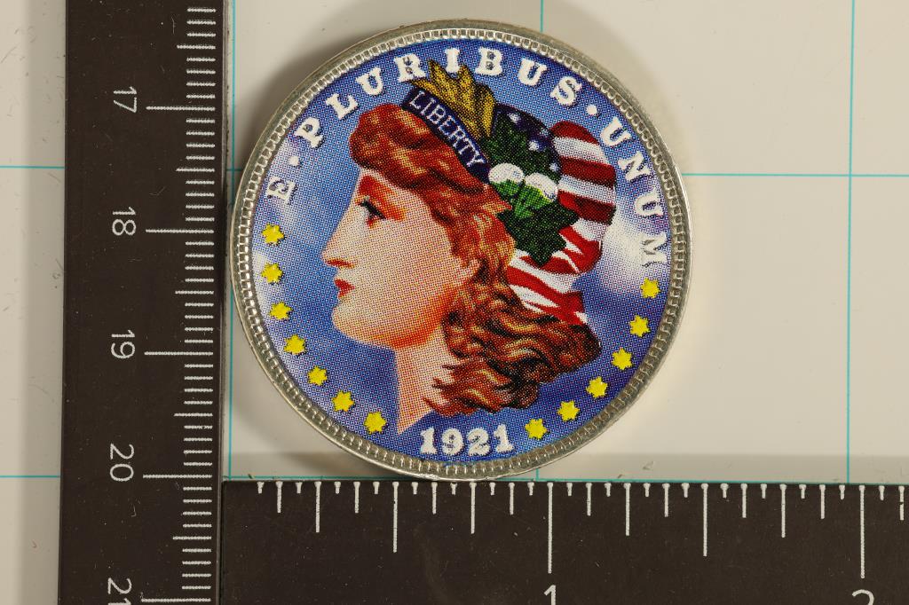 Colorized 1921 Morgan Silver Dollar