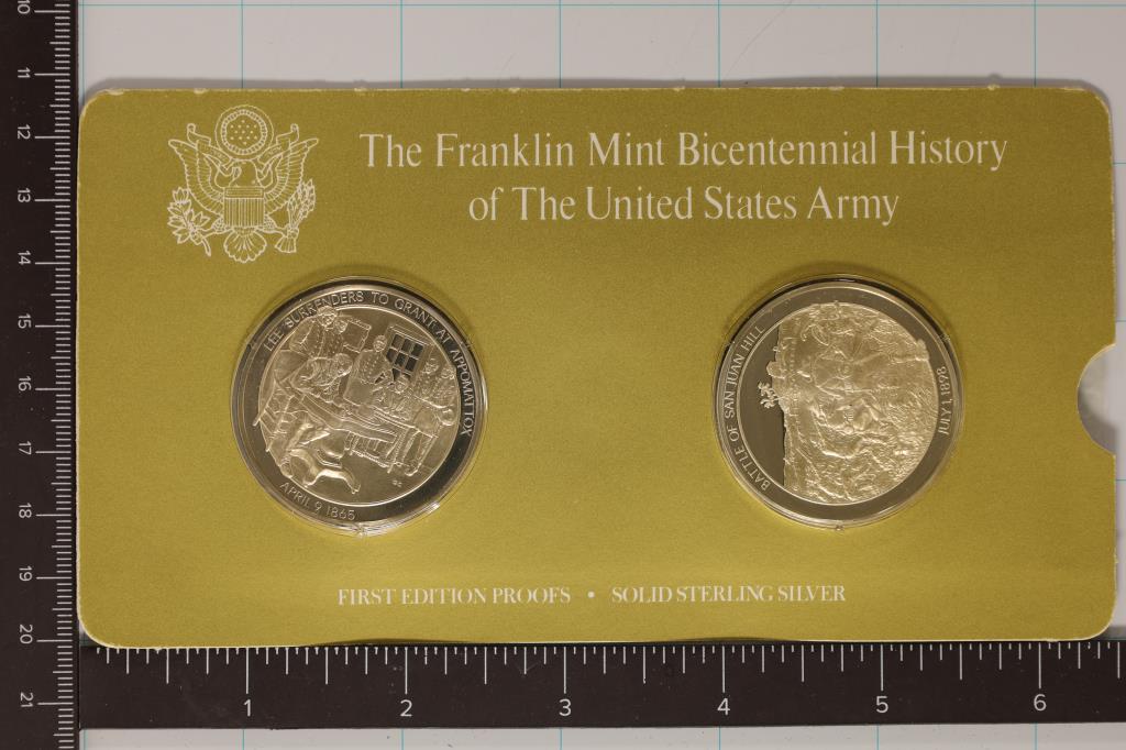 2 Sterling Silver Proof Rounds Bicentennial Auction
