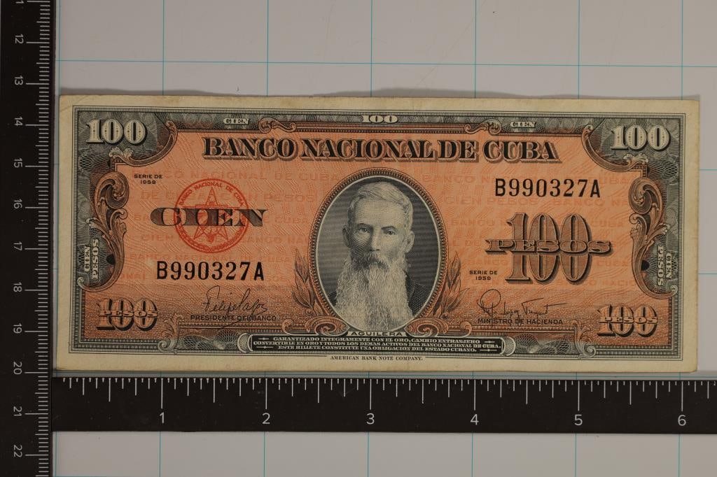 1959 Cuba 100 Peso Bill Crisp