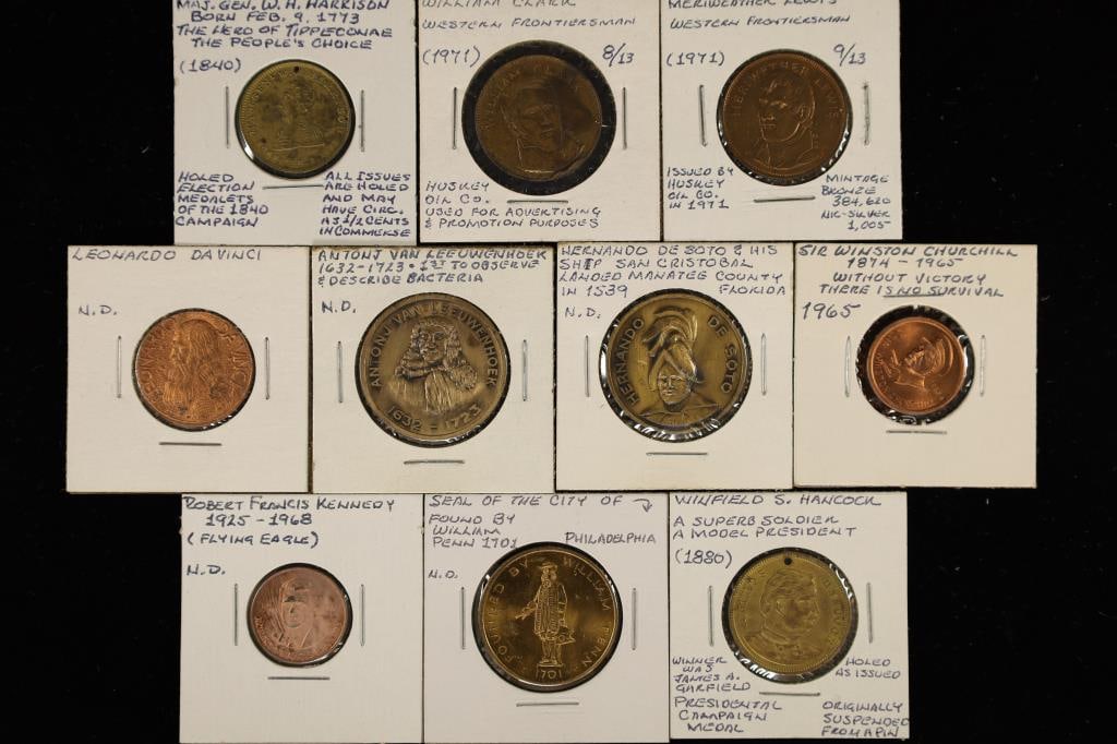 10 Metal Famous People Tokens: Major General Auction