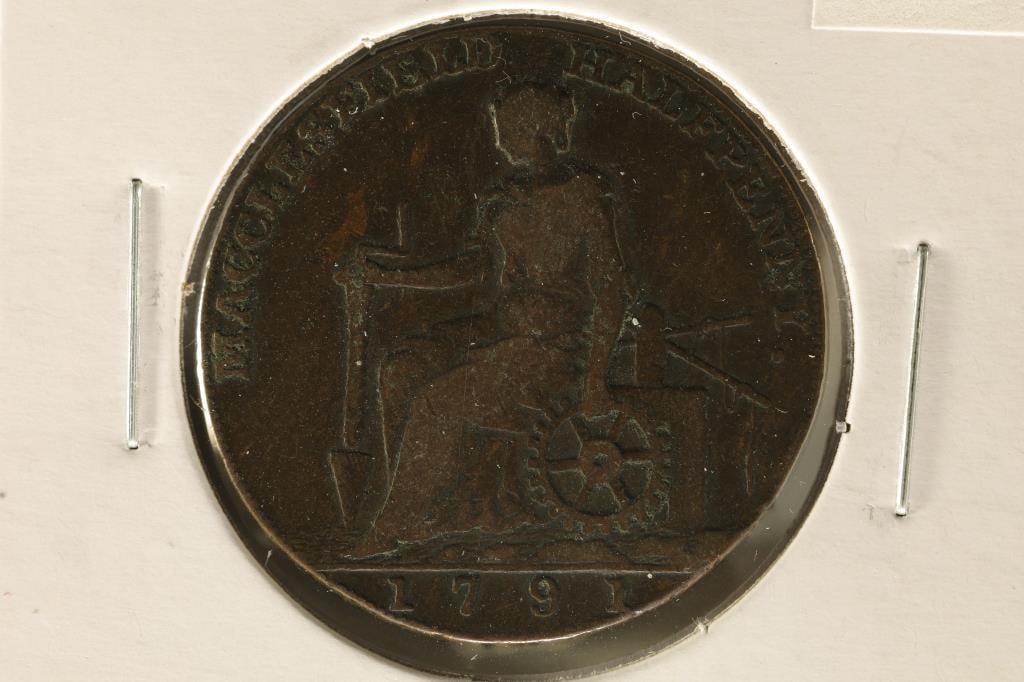 1791 Conder Token "maccees Field Half Penny" &1758