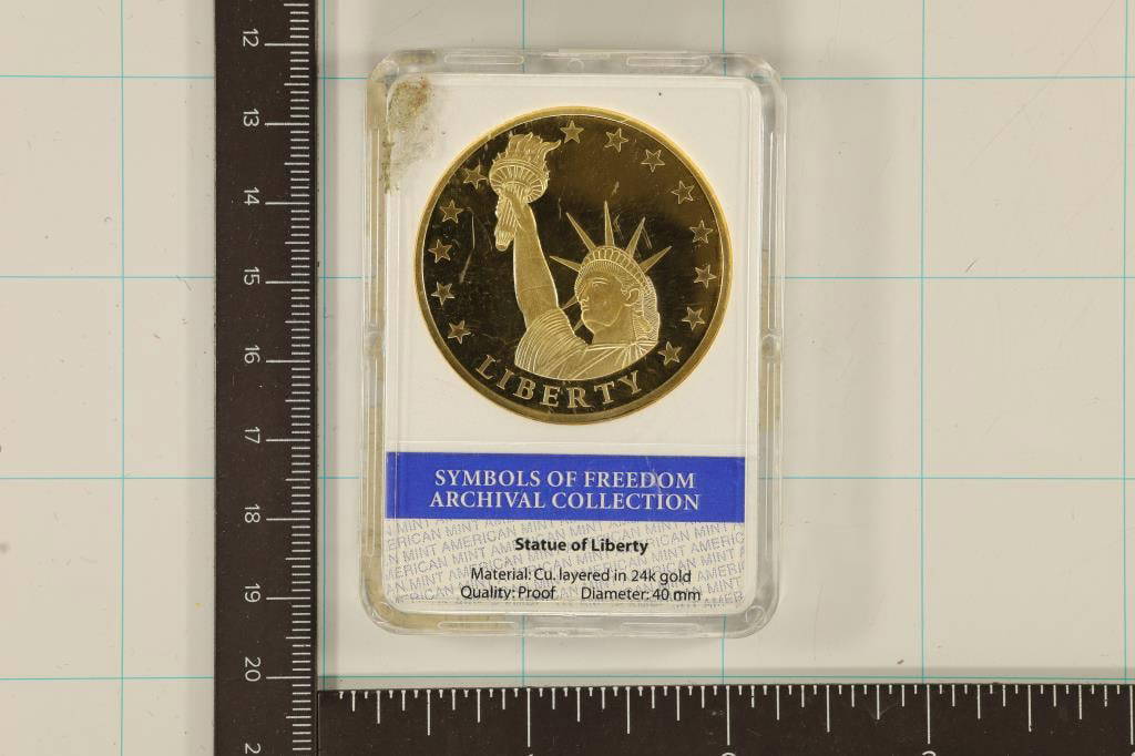 24kt Gold Layered Gold Replica Symbols Of Freedom Auction