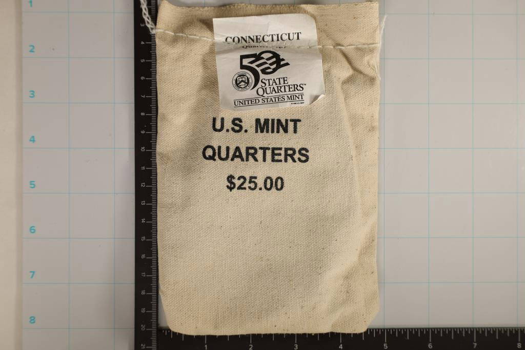 Sealed $25 Us Mint Bag Of 1999-p Connecticut Auction