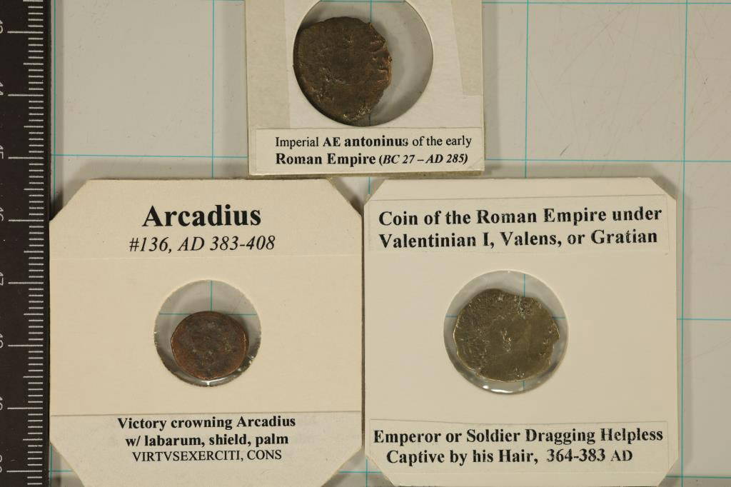 3 Roman Ancient Coins: 27 B.c. - 285 A.d. Early Auction