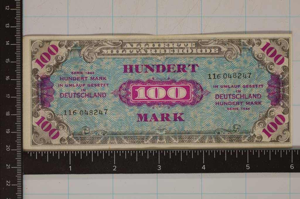 Series 1944 German 100 Mark Military Payment Cert Auction