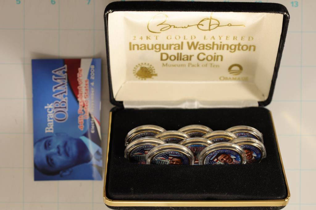 24kt Gold Layered Barack Obama Museum Pack Of Auction 24kt Gold Layered Barack Obama Museum Pack Of Auction