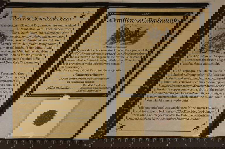 1733 Copper Duit Coin "the First New York Penny"