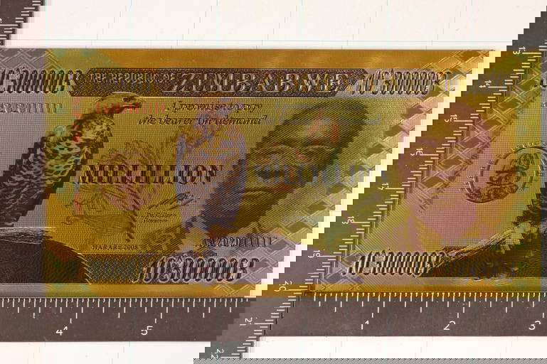 Zimbabwe Gold Foil Millillion Colorized Crisp Unc