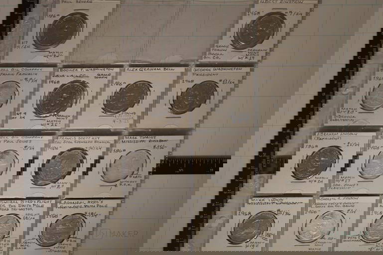 14 Metal Famous People 1" Tokens: Albert Einstein