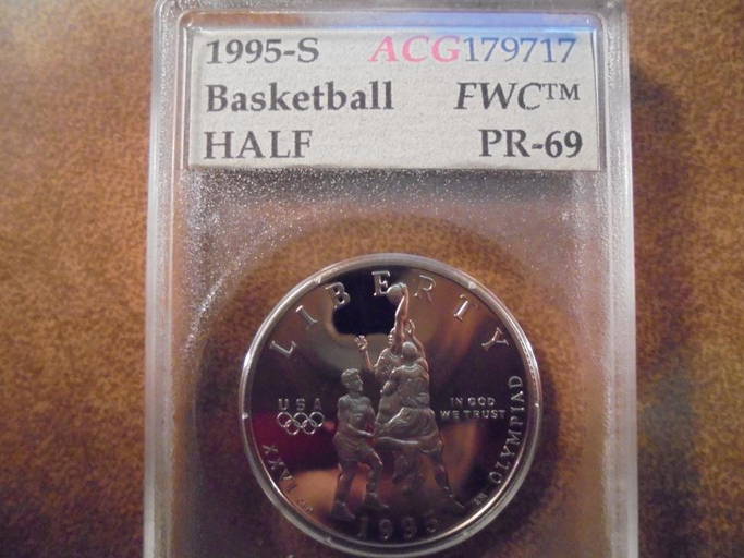 1995 S Olympic Basketball Half Dollar Acg Slab