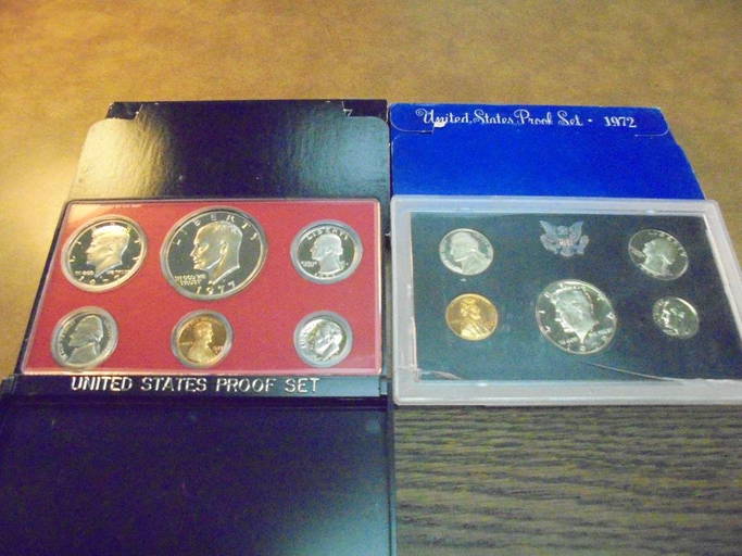 1972 & 1977 Us Proof Sets (with Boxes)