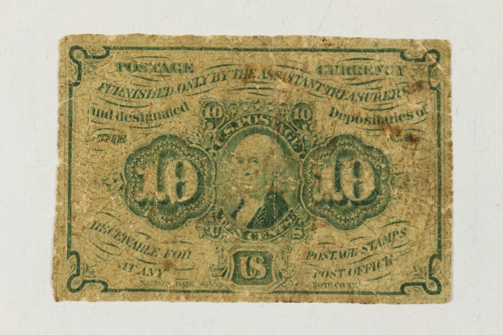 Civil War 10 Cent Us Fractional Currency