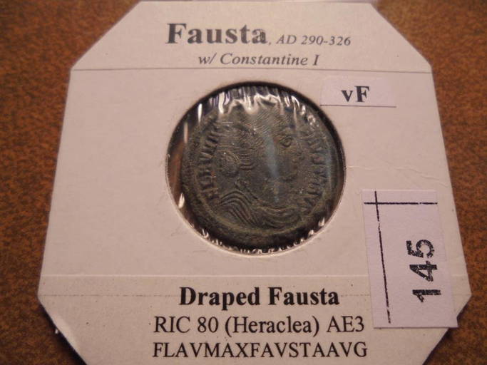 290 326 A.d. Fausta Ancient Coin Very Fine Original