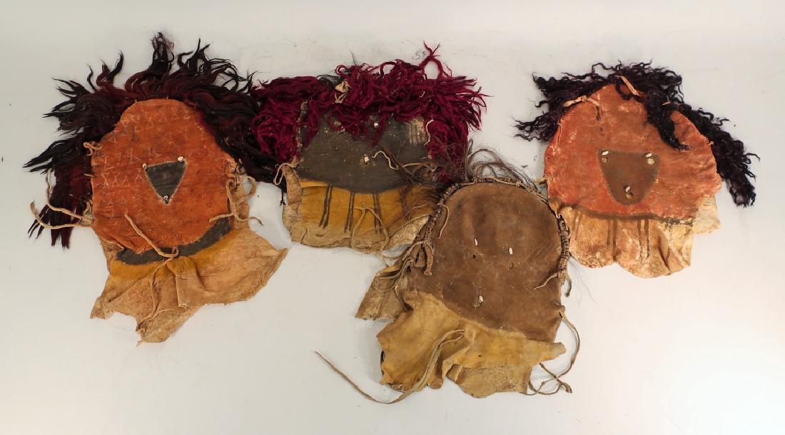 4 Navajo Yei Dance Masks, mid 20th C.