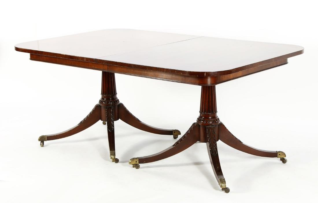 Duncan Phyfe Style Double Pedestal Din. Table