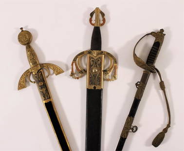 Group Of 2 Replica Swords With Scabbards