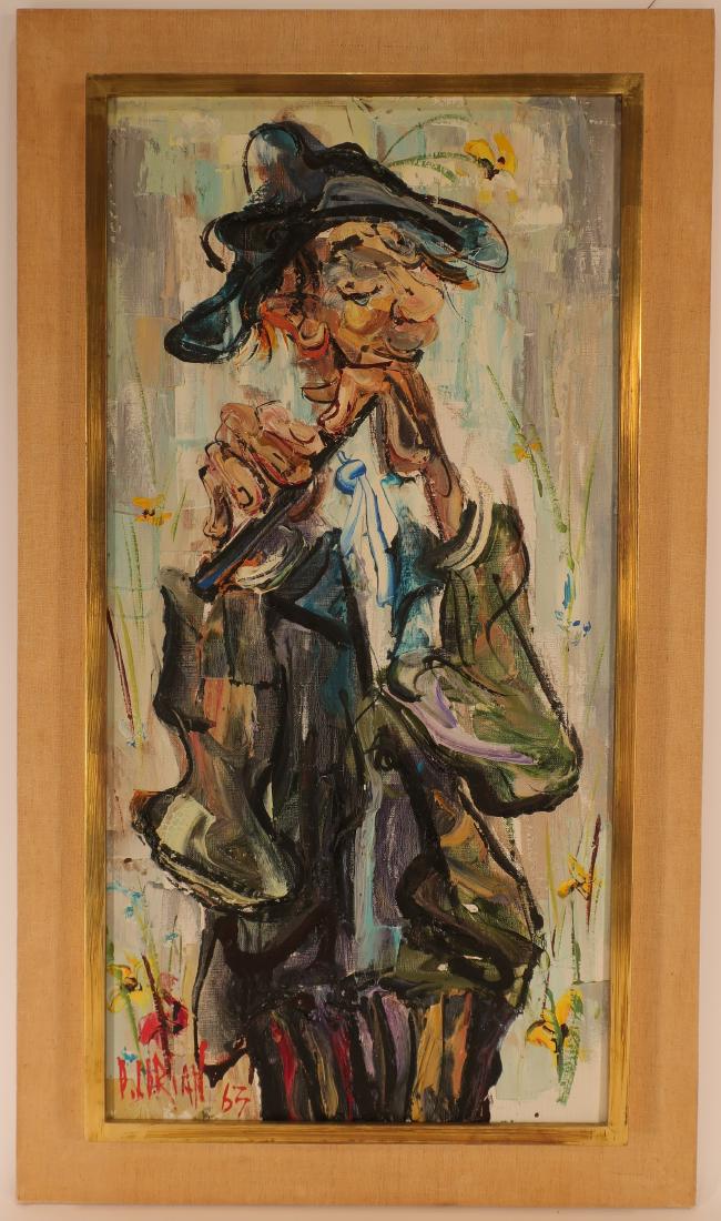 P. Lorian Piper/ Flute Player O/c 1963