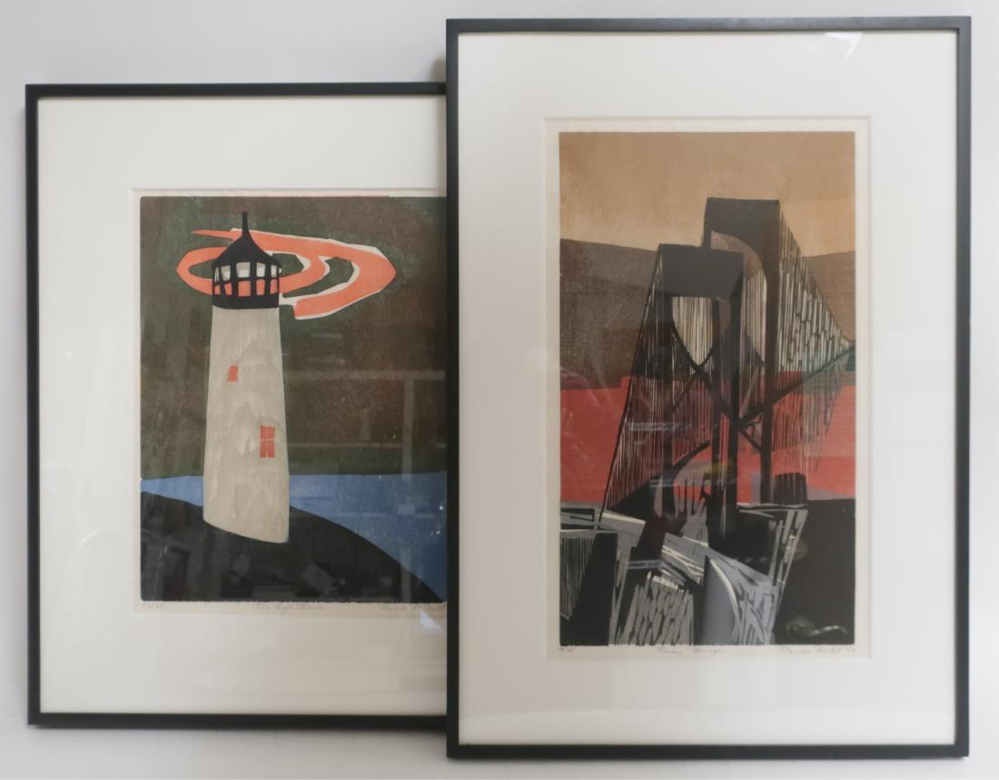 Randi Bull, 2 Woodblock prints on paper