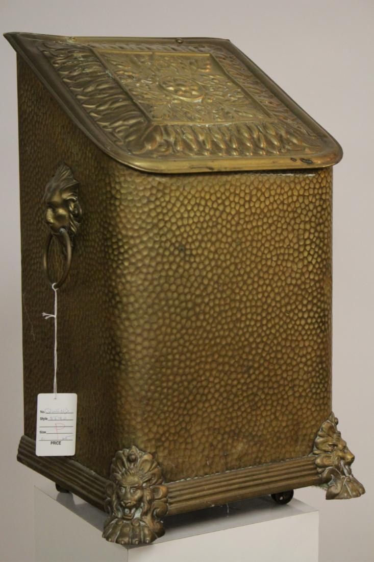 Repousse' Brass Kindling Box