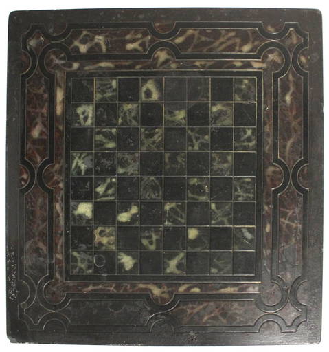 Slate Chess Or Checkerboard, Faux Marblized