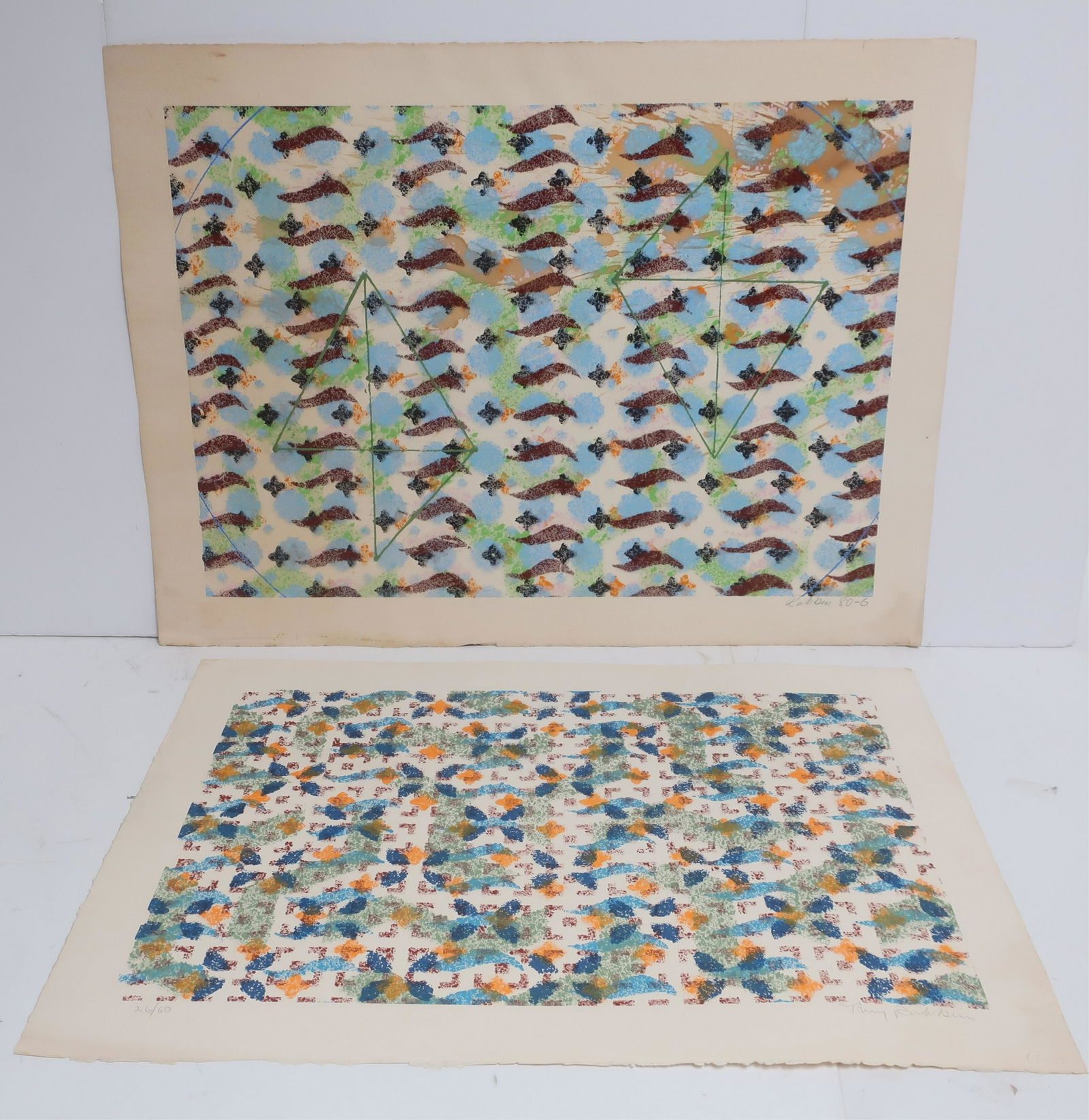 Tony Robbin, B.1943, 2 Abstract Lithographs