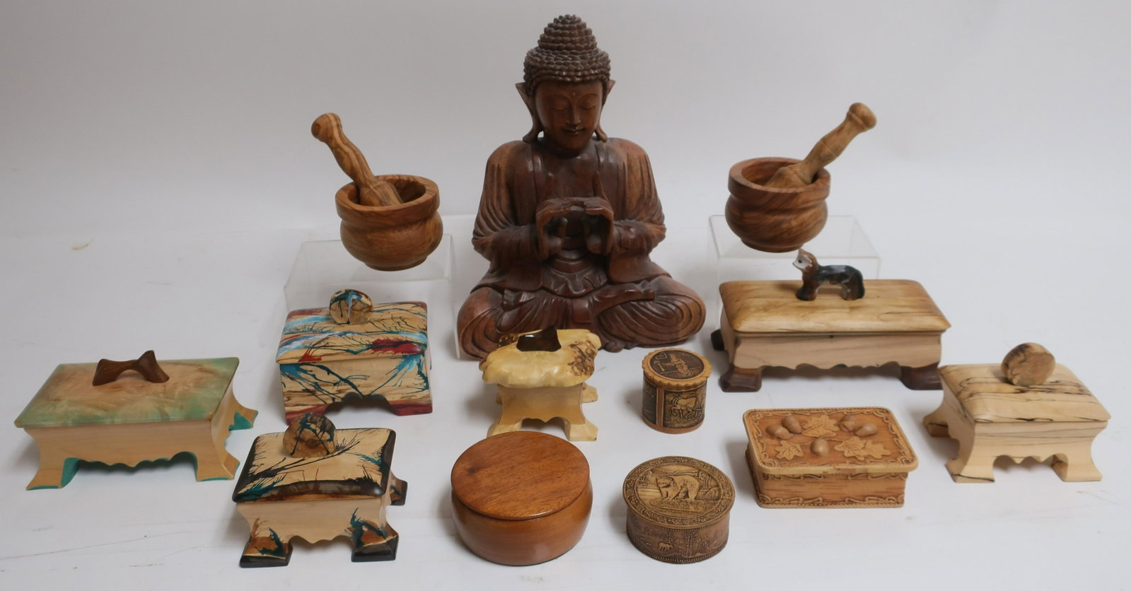 Balinese Wood Buddha & Doug Symes boxes - Mar 18, 2020 | Litchfield ...