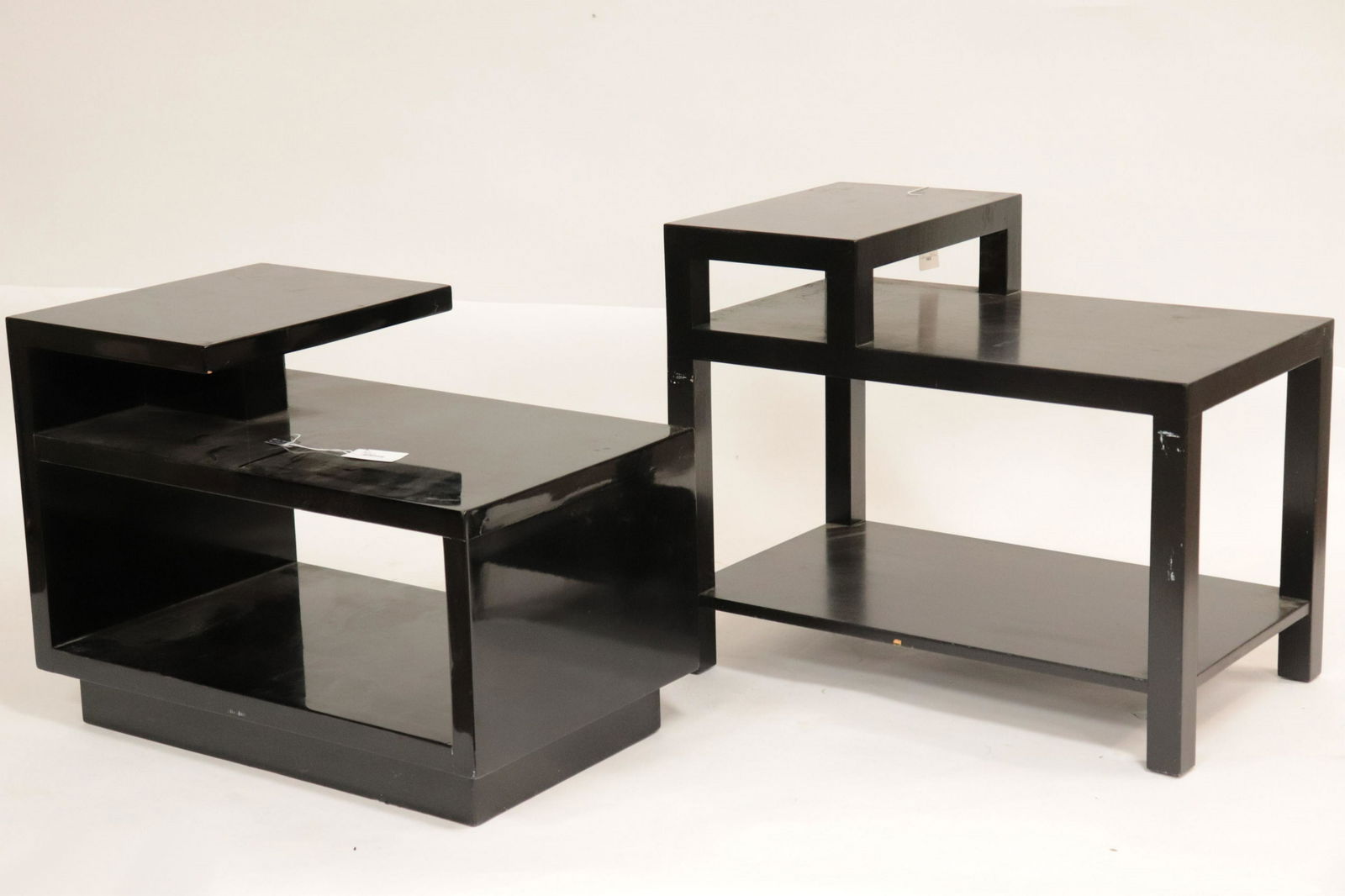 Two Black Lacquer & Painted Stepped End Tables - Apr 29, 2020 ...
