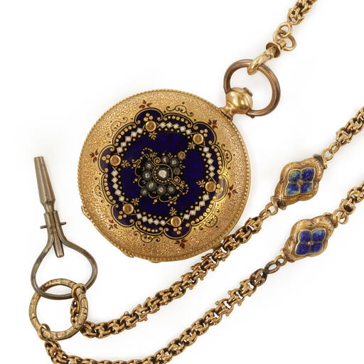 18k Jules Mathey Locle Pocket Watch