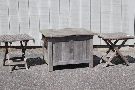 Smith & Hawken Teak Cooler & Tables