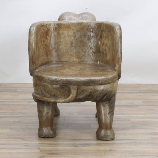 African Hardwood Elephant Throne Chair