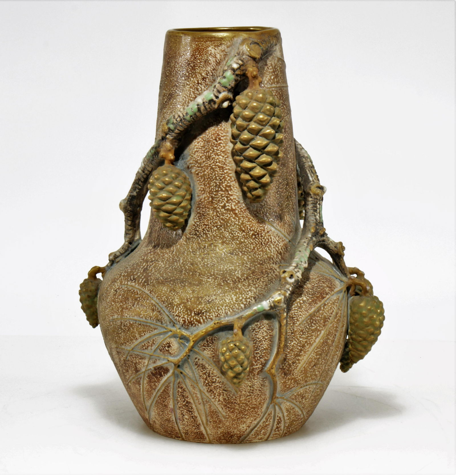 Paul Dachsel Ceramic Pine Cone Vase, E. 20th C.