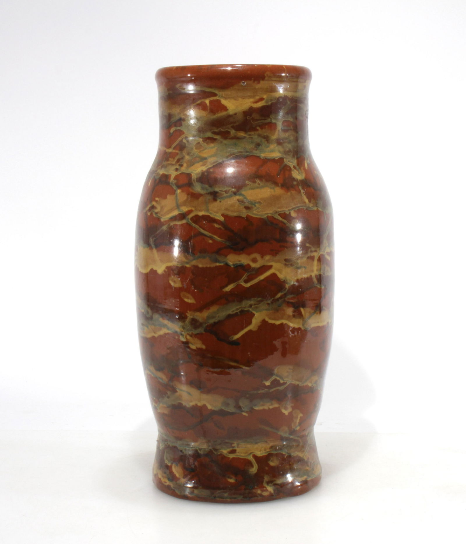 Peters & Reed Marbleized Pottery Vase, E. 20th C.