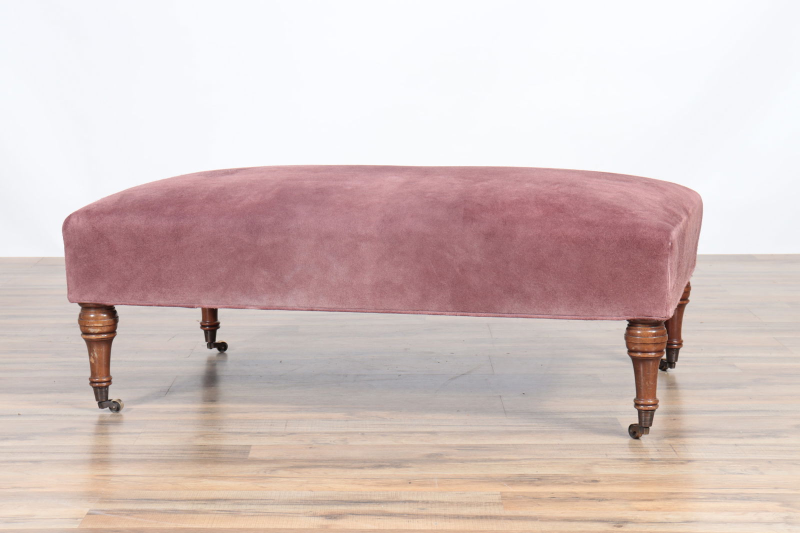 Puce Suede English Style Ottoman Auction