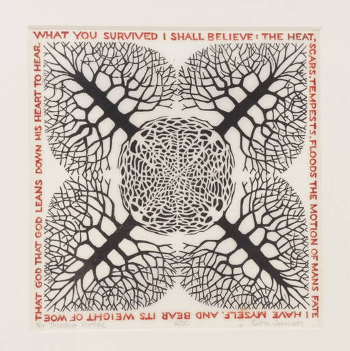 Sabra Johnson Field Trees Woodblock