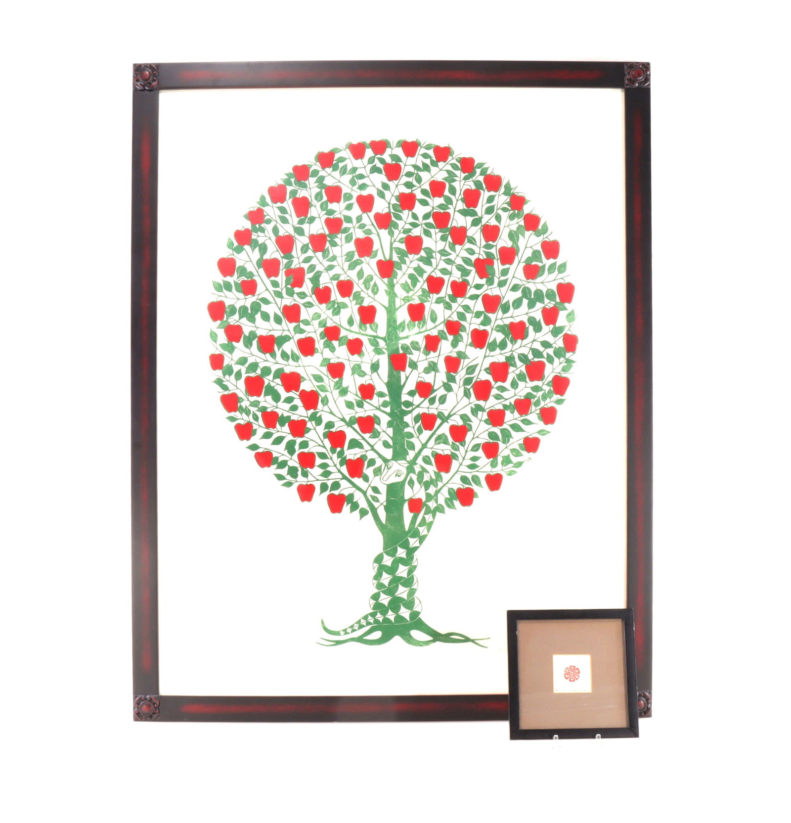 Sabra Johnson Field Apple Tree Red Sign W/b