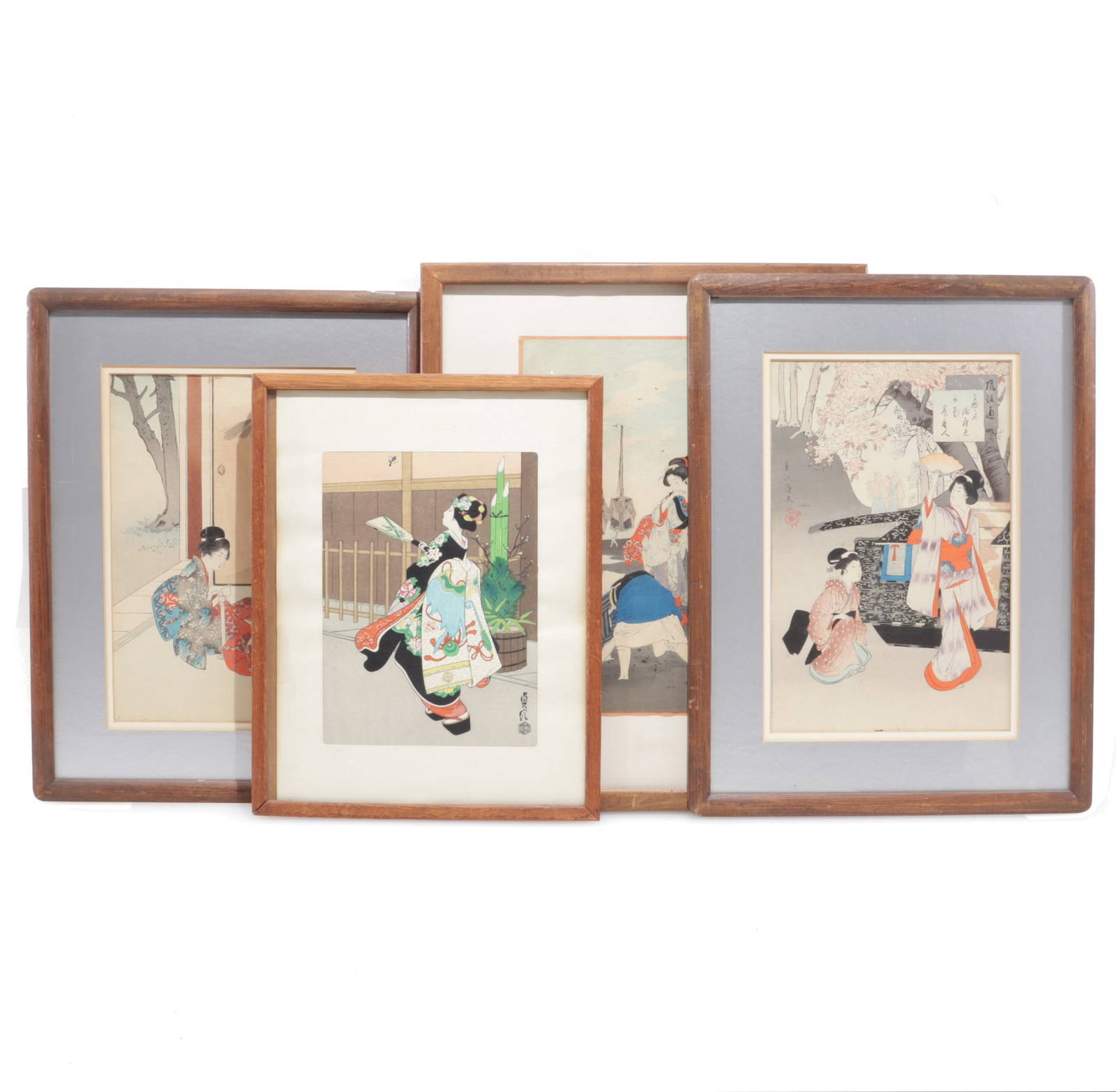 4 Japanese Woodblock Prints Auction