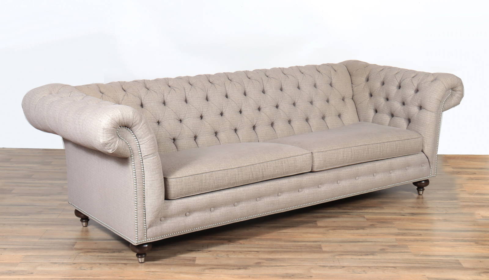 Ethan Allen Tufted Roll Arm Sofa Auction
