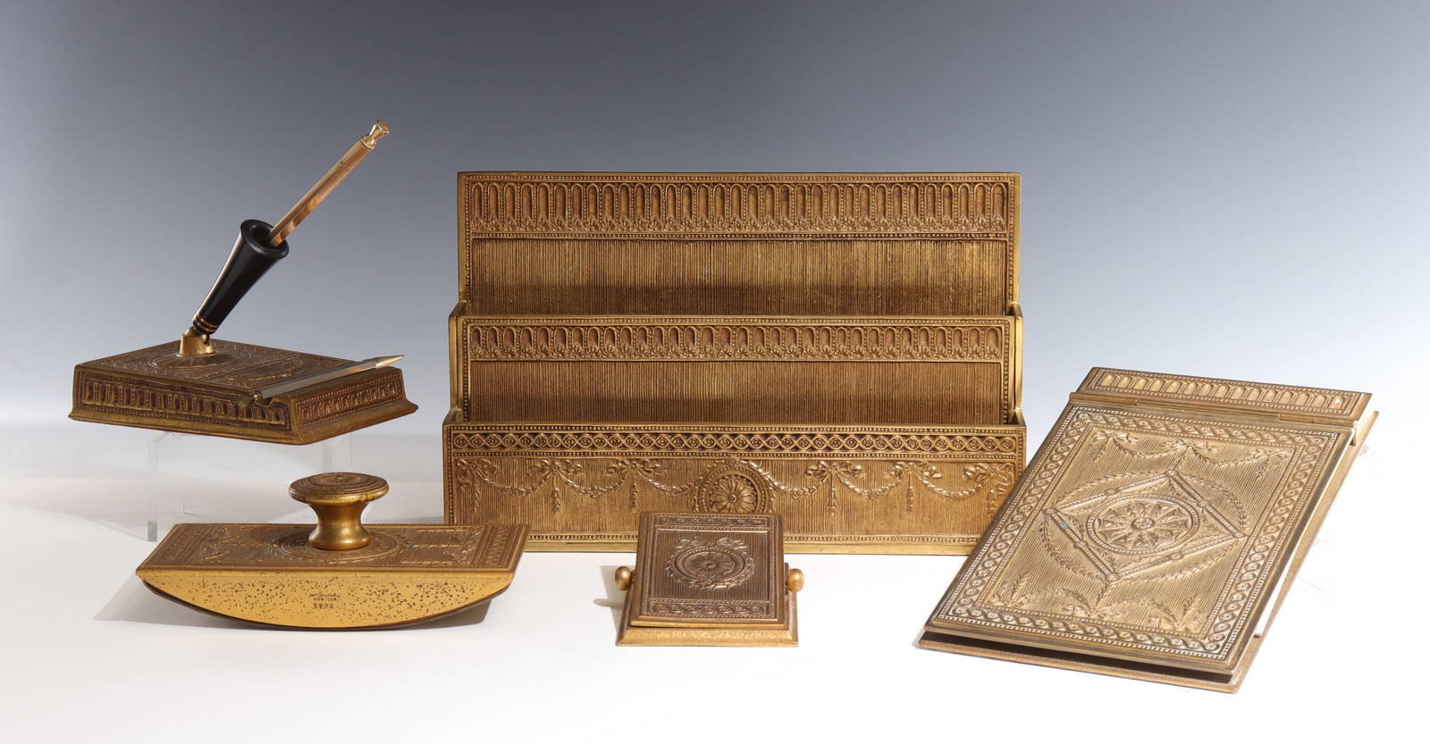 Tiffany Studios Bronze Adam Desk Accessories Auction